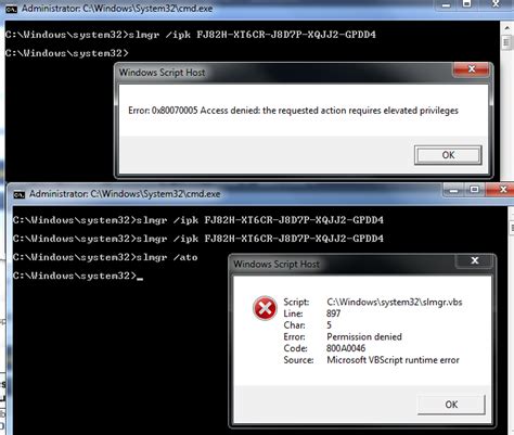 Windows Activation Denied Access Kms As Admin And Elevated ﻿ Windows 7
