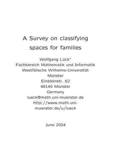 A Survey On Classifying Spaces For Families