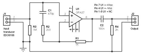 hydrophone preamplifier based on op amp opa37 amplifier circuit design