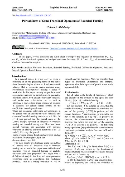 Pdf Partial Sums Of Some Fractional Operators Of Bounded Turning