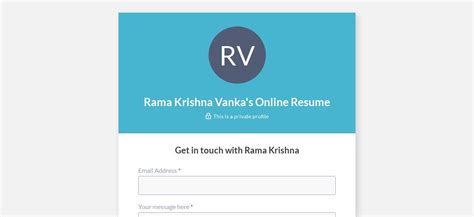Rama Krishna Vanka Online Resume Craftmycv