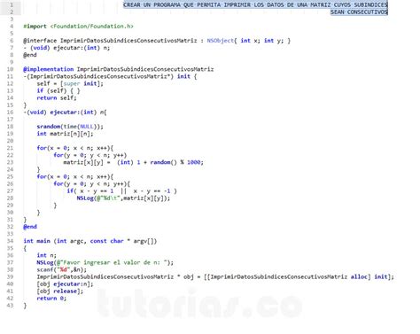 POO Arrays Objective C Imprimir Datos Matriz Subindices