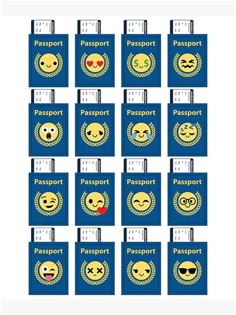 Passport Emoji Art Print By Hippoemo Redbubble