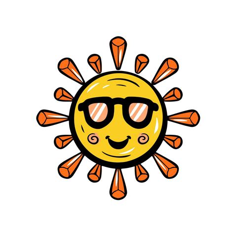 Cute Sun Icon Flat Design Vector Illustration 23605537 Vector Art At