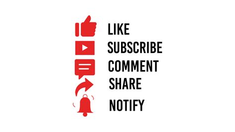 Red Subscribe Button Png Image With Like Comment Share And Notification
