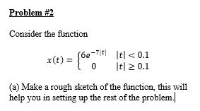 Solved Consider The Function X T E T T