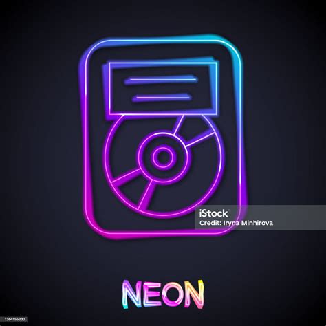 검은 색 배경에 격리 된 프레임 아이콘에서 빛나는 네온 라인 Cd 디스크 상 현대 의식 베스트 셀러 뮤지컬 트로피 벡터 공란에 대한 스톡 벡터 아트 및 기타 이미지 Istock