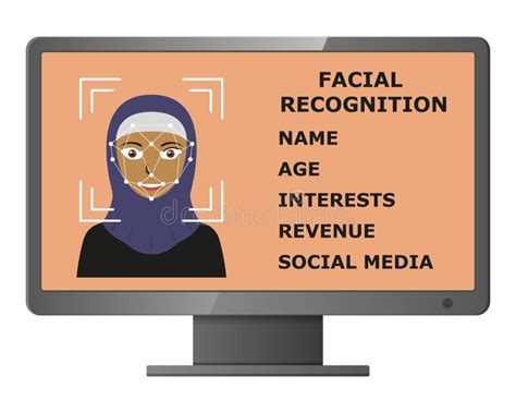 Biometrical Identification Face Recognition Stock Vector Illustration Of Access Background