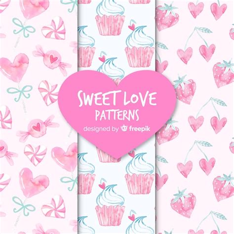 Free Vector Sweet Love Patterns