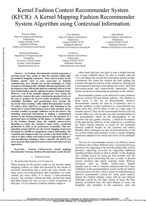 Pdf Kernel Fashion Context Recommender System Kfcr A Kernel Mapping Fashion Recommender
