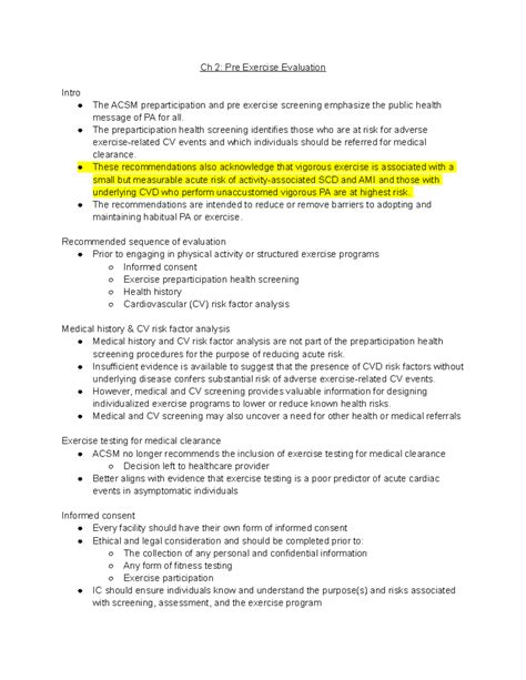 Xtp Chapter 2 Pre Exercise Evaluation Ch 2 Pre Exercise Evaluation
