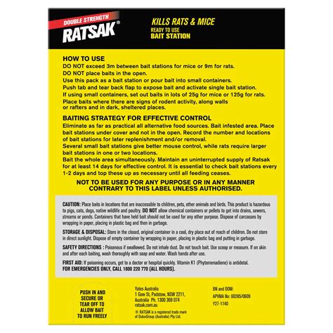 Ratsak Double Strength Bait Station Yates Gardening Australia