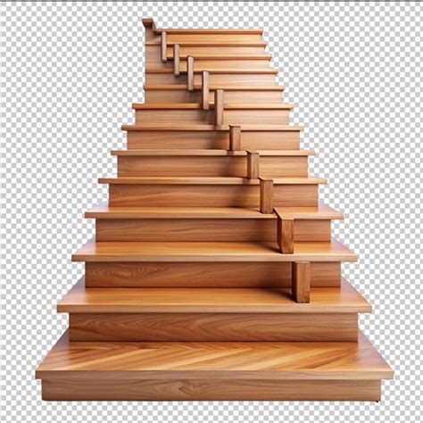 Stairs Ascending Gracefully On A Pure White Background Premium Ai