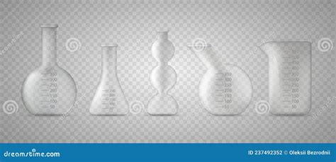Empty Laboratory Flasks For Chemical Lab In Realistic Style Stock Illustration Cartoondealer