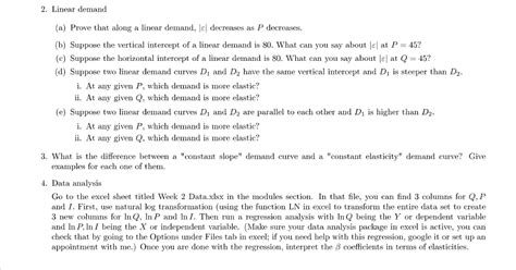 Solved Linear Demand A Prove That Along A Linear Chegg Com
