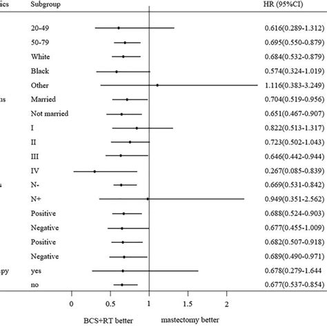 The Forest Plot Of Hr For Bcss Between The Bcs Rt Group And