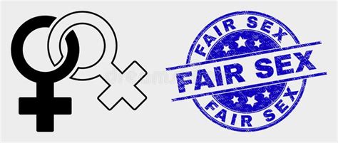 Vector Lesbian Symbol Icon And Scratched Fair Sex Stamp Seal Stock Vector Illustration Of Lady
