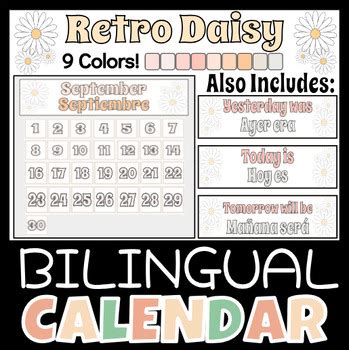 White Board Labels Calendar Labels ESL ENL Bilingual By ENLementary