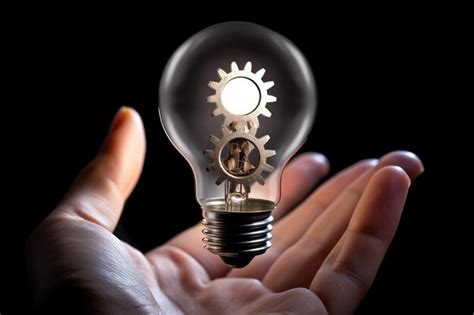 Premium Ai Image Hand Bulb Gear Energy Digital Generate Ai