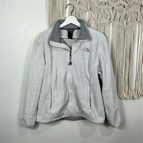 The North Face Womens Pale Gray The North Face Lightweight Fleece Jacket Si Grailed