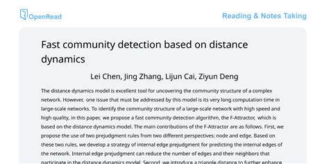 Fast Community Detection Based On Distance Dynamics