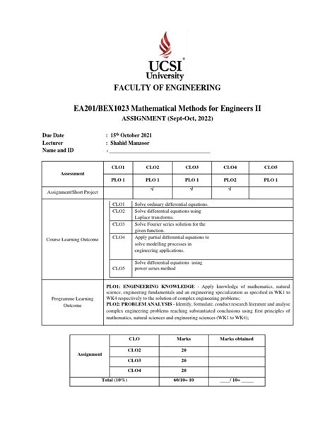 Assignment Math2 Final Pdf Differential Equations Laplace Transform