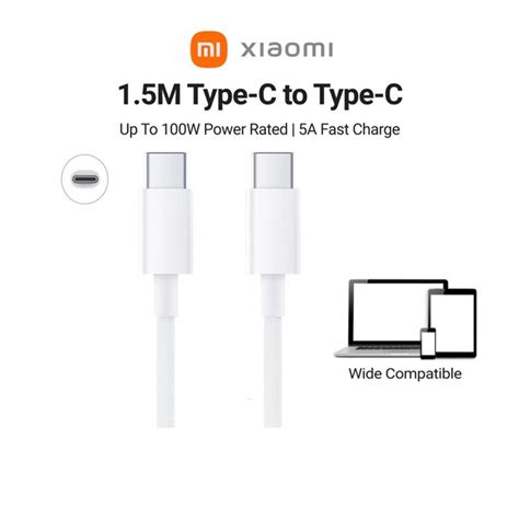 Xiaomi Usb C To Type C Fast Charge Data Cable E Mark Certified V W M Ori Shopee Malaysia