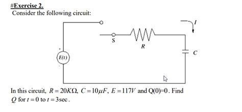 Solved Exercise Consider The Following Circuit In This Chegg