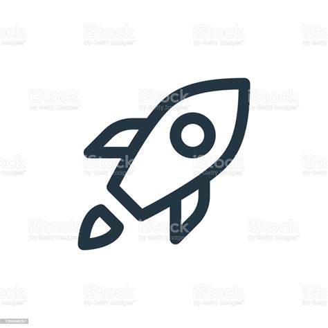 흰색 배경에 격리된 로켓 벡터 아이콘입니다 개요 웹 사이트 디자인 및 모바일 응용 프로그램 개발을위한 얇은 라인 로켓 아이콘 얇은 라인 로켓 윤곽선 아이콘 벡터