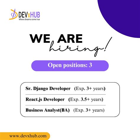 devxhub on linkedin urgenthiring hiring django reactjs ba businessanalysts…