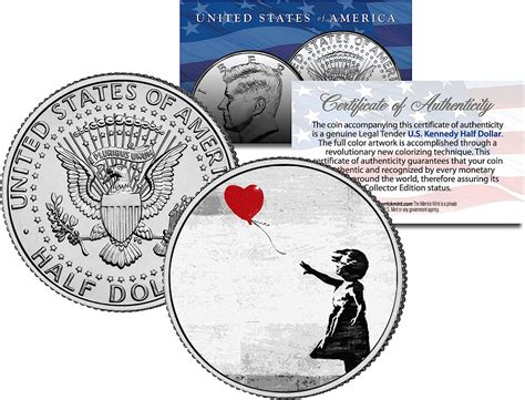 Banksy There Is Always Hope Colorized Jfk Half Dollar Coin