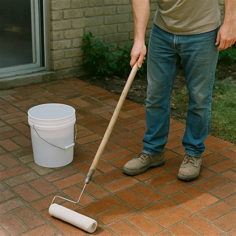 Apply Patio Sealer With Roller Paving Jointing And Finishing And Steps