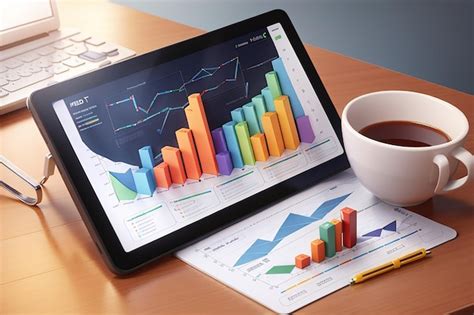 Premium Ai Image 3d Financial Report Chart Data Analysis And Web