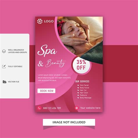 Premium Vector Modern Beauty Spa Salon Flyer Template