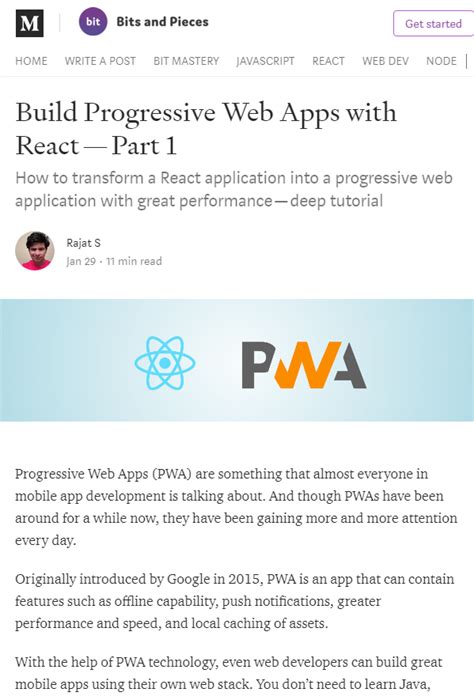 Build Powerful Progressive Web Apps With React