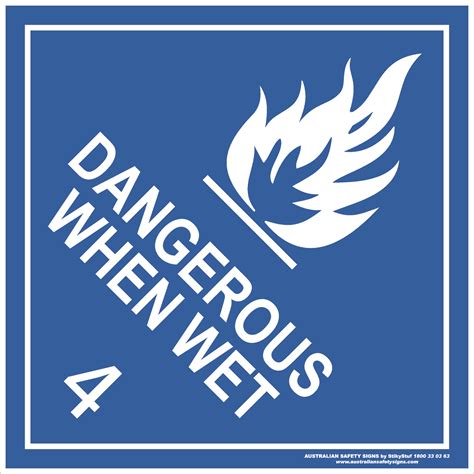 Class 4 Dangerous When Wet White Discount Safety Signs New Zealand