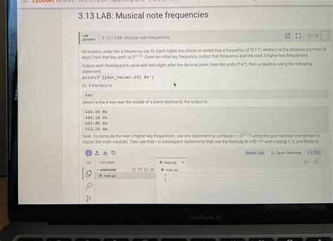 solved 3 13 ﻿lab musical note frequencieslabactivity3 13 1
