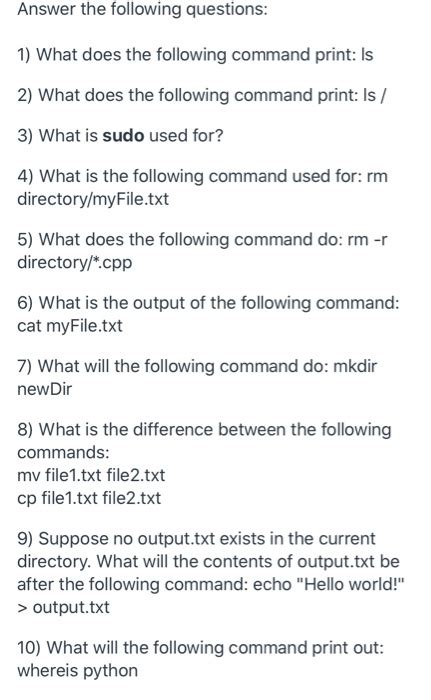 Solved Answer The Following Questions1 What Does The