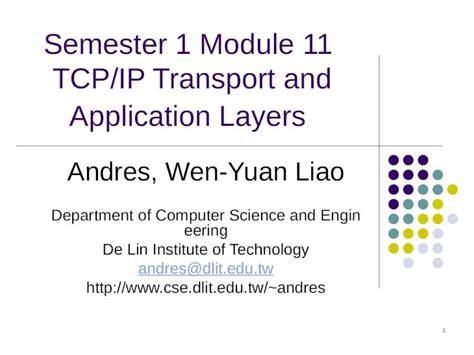 Ppt Semester 1 Module 11 Tcpip Transport And Application Layers