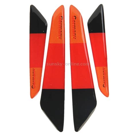 4 Pcs 독일 국기 패턴 자동차 도어 프로텍터 탄소 섬유 도어 사이드 에지 스티커