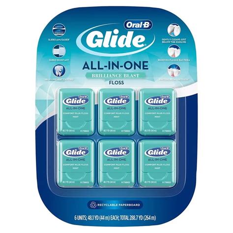 Oral B Glide Dental Floss All In One Brilliance Blast 6 Pack Oral B Glide Dental Floss All In One Brilliance Blast 6 Pack