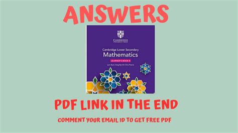 Cambridge Secondary For Grade 8 Learner Book Answers YouTube