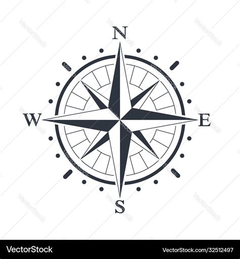 Compass Icon Navigation Symbol Royalty Free Vector Image