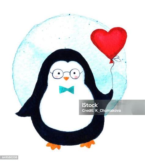 아기와 작은 아이 만화 펭귄 수채화 그림 흰색 배경에 고립입니다 아름 다운 템플릿 인사말 카드입니다 겨울에 대한 스톡 사진 및 기타 이미지 Istock