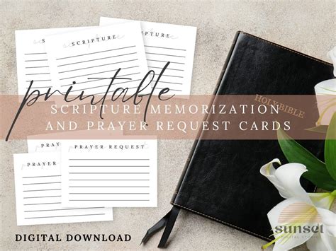 Printable Scripture Memory Verse Cards Printable Prayer Request Cards