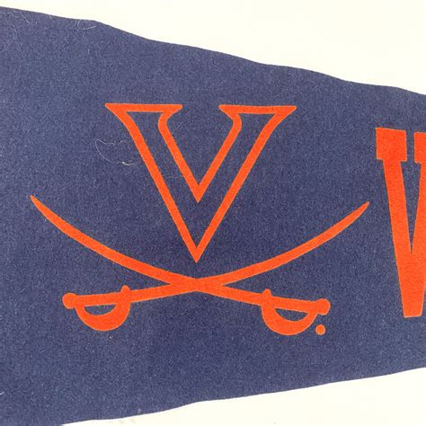 Vintage 90 S Uva Virginia Cavaliers Pennant Flag Cobblestore Vintage