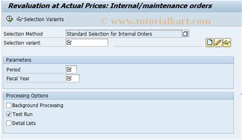 Kon2 Sap Tcode Actual Revaluation Intorders Collective Processing