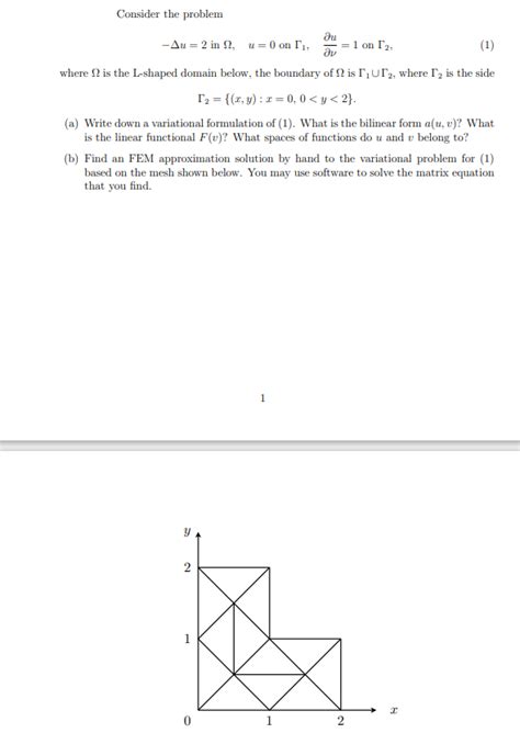 Partial Differential Equations Trying To Solve A 2D Finite Element Analysis FEA Problem By