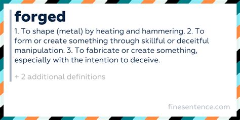 Forged Meaning Definitions Translation And Examples