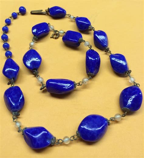 Cobalt Stone Necklace And Bracelet Set
